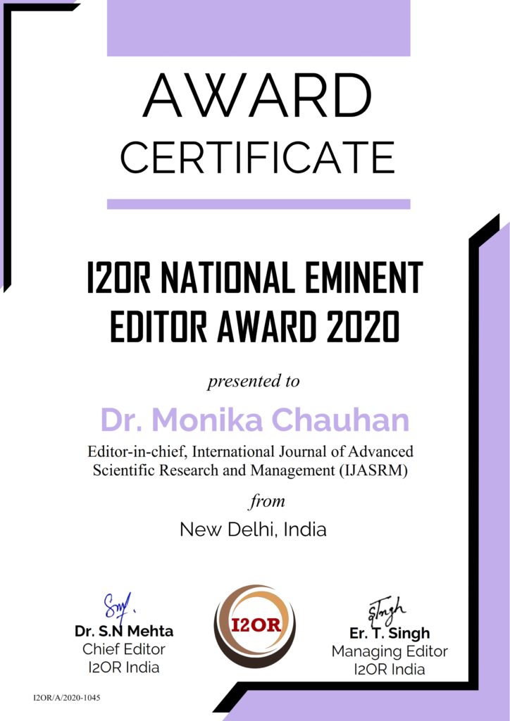 Editorial Board – IJASRM